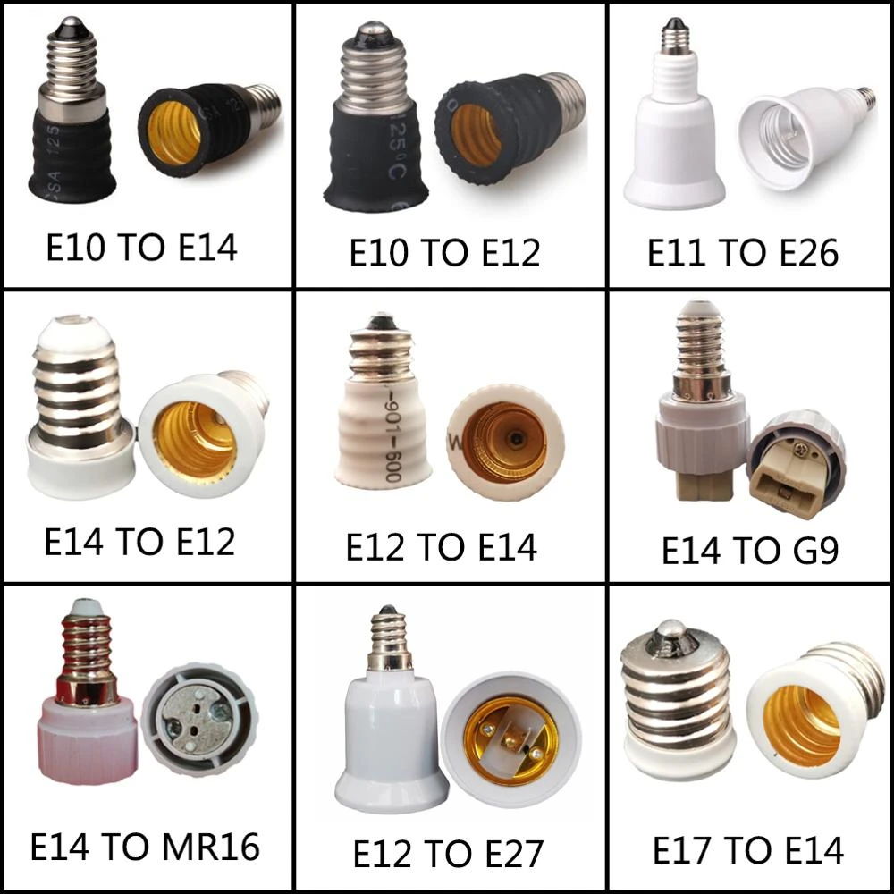 Convertidor de portalámparas E10, E12, E14 a G9, MR16, E27, 110V, 220V, adaptador de enchufe de ...