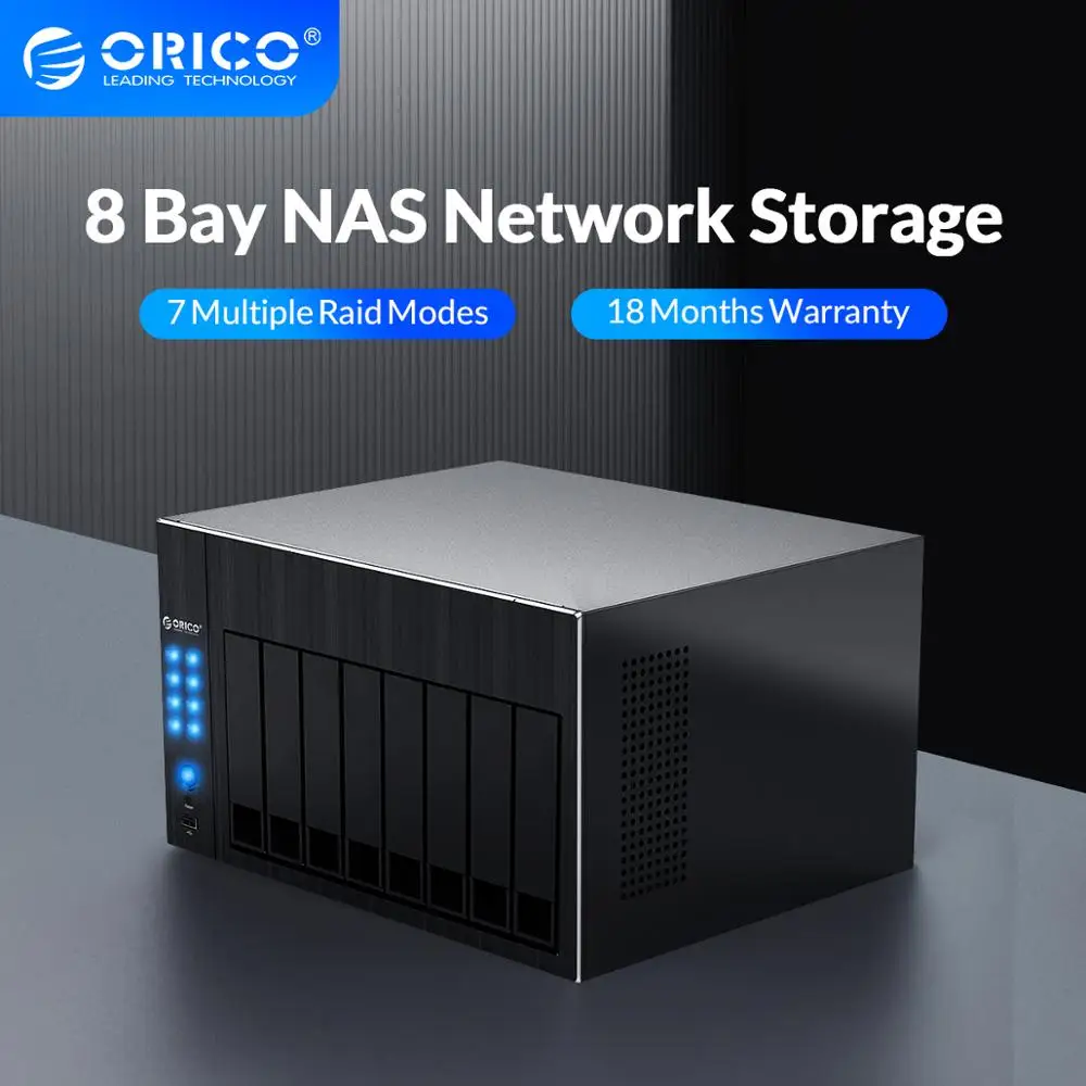 ORICO OS Series NAS 2.5" 3.5" Hard Drive Enclosure 8 Bay Network ...