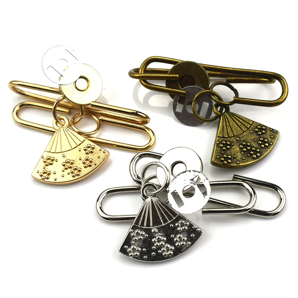 3PCS-Fan-Shape-Frame-Clasp-Metal-Handle-Vintage-with-Sewing-Holes-for ...