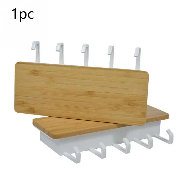 Компактный домашний настенный стеллаж для хранения с крючком винтажный ключ Бамбуковая вешалка