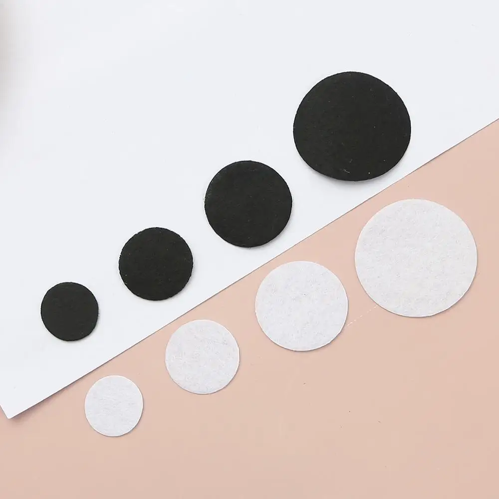 10Pcs Solid Black White 20 40mm Non woven Cotton Fabric Round Pattern ...