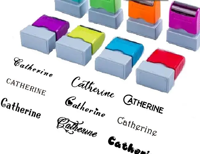 New Custom teacher Name ink Stamp Signature Calligraphy Selfing inking ...