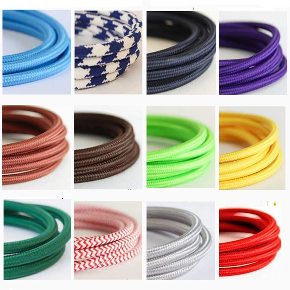 Câble-fil,Fil Électrique Vintage pour Lampes Suspendues Rétro ...