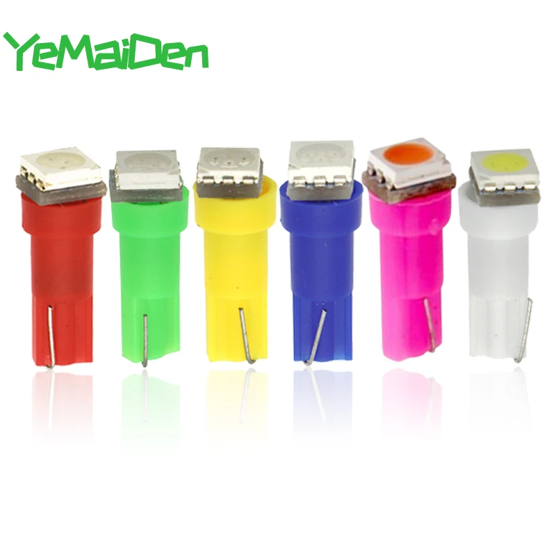 10 Pieces Car Instrument Lights T5 Led Bulb 5050 Smd Dashboard Warning ...
