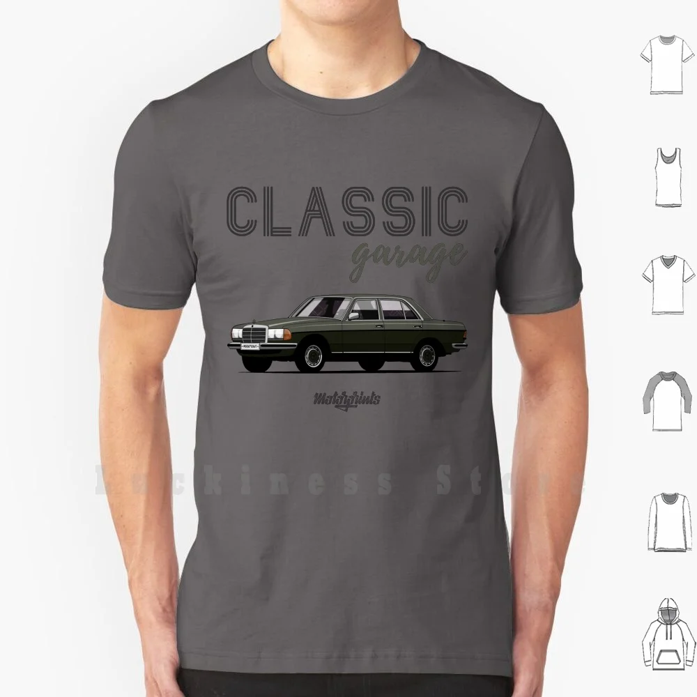 Classic-Garage-W123-Green-T-Shirt-Men-cotton-Cotton-S-6xl-Eclass-Sedan ...