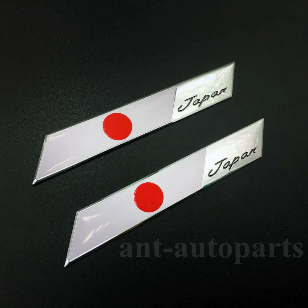 2pcs-Aluminum-Japan-Japanese-Flag-Car-Trunk-Fender-Badge-Emblem-JDM ...