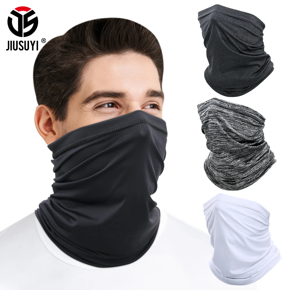 Tube Silk Scarf Black Half Face Mask Cool Tactical Bandana Elastic Soft ...