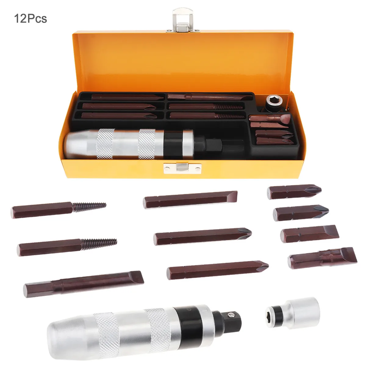 Juego de puntas de destornillador de impacto multiuso, juego de 12 unidades, juego de ...