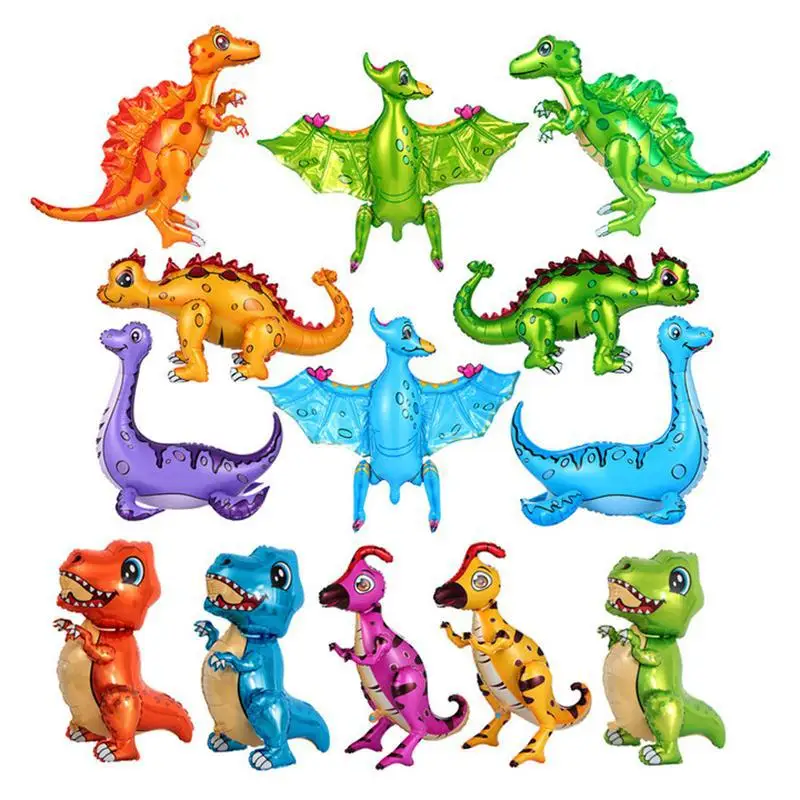 Large 4D Walking Dinosaur Foil Balloons Jungle Animal Boys Birthday Party Decors Jurassic ...