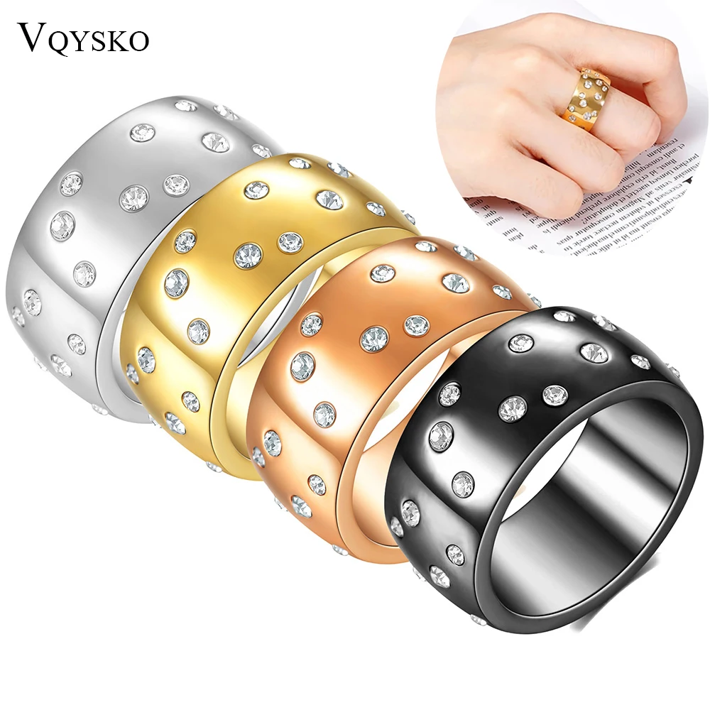 Fashion-Stainless-Steel-Wedding-Ring-for-Women-Men-Couple-New-Bright-CZ ...