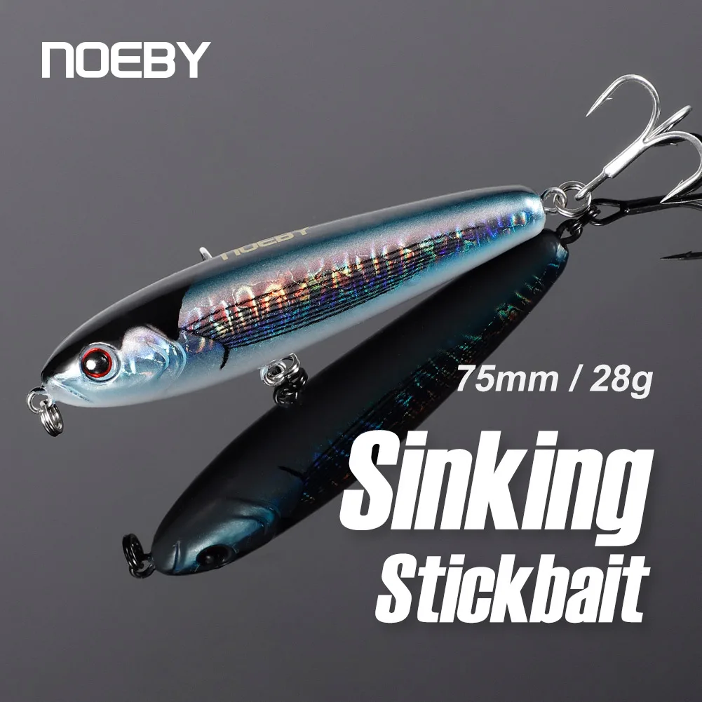 NOEBY 75S Sinking Pencil Fishing Lures 75mm 28g Long Casting Stickbait ...