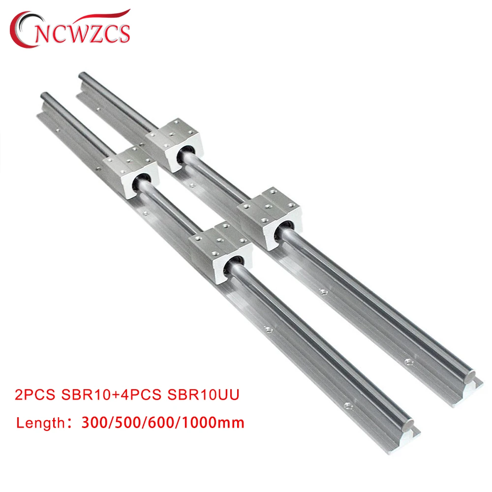 2set Sbr10 300 500 600 1000mm Fully Supported Linear Rail With Sbr10uu Linear Bearing Block Cnc ...