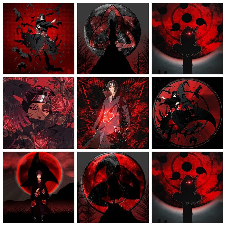 5d Diy Diamond Painting Beautiful Itachi Mangekyou Eyes Picture Cross ...