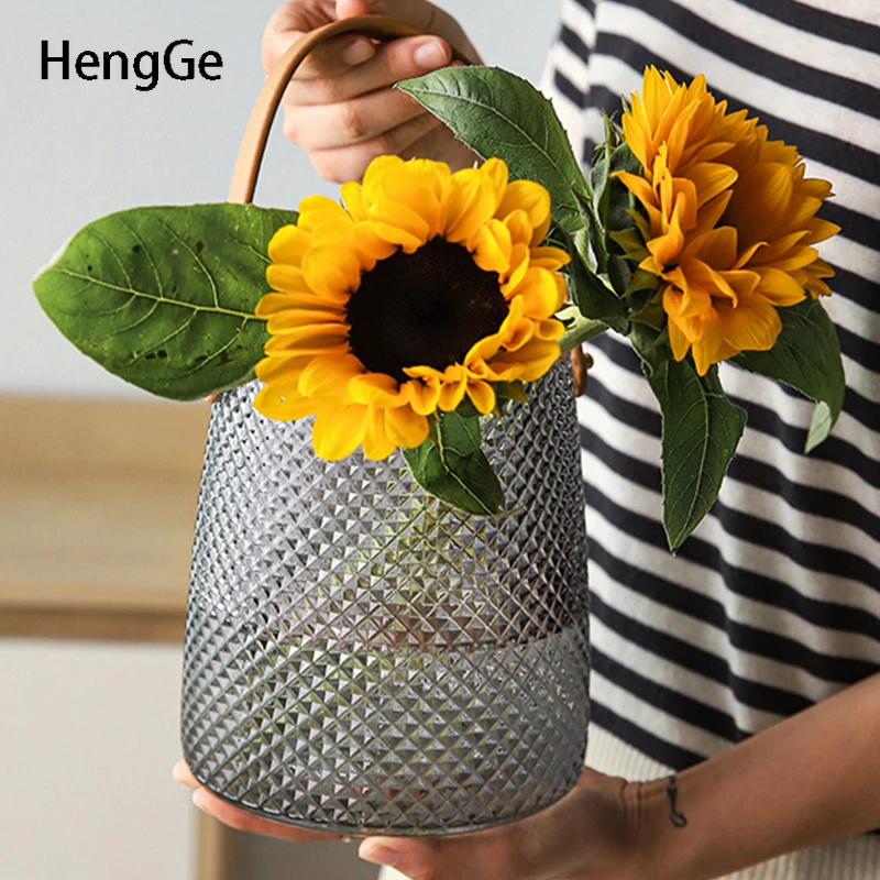 Light-Luxury-Glass-Vase-Creative-Portable-Transparent-Flower-Vase ...