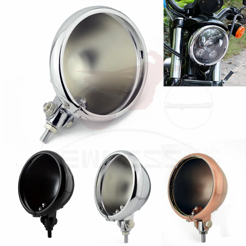 Copper Motorcycle Light Headlamp Headlight | Copper Bucket Shell - 5-3/ ...
