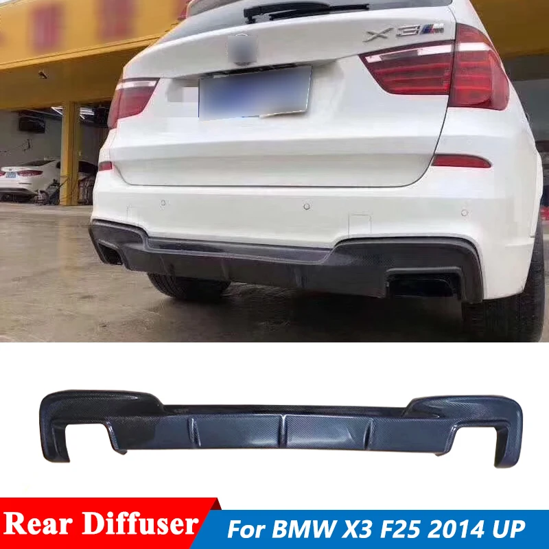 3D-Style-Carbon-Fiber-Rear-Bumper-Lip-Diffuser-For-BMW-X3-F25-Sport ...