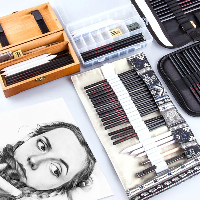 Sketch Pencil Set Professional Sketching Drawing Kit Wood Pencil Pencil ...
