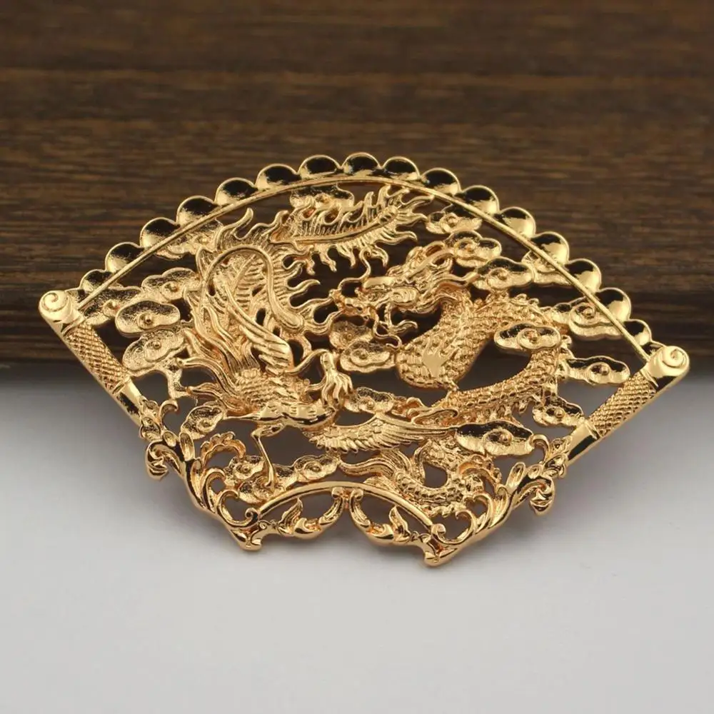 10pcs-Brass-Casting-Filigree-Dragon-Phoenix-Pendant-Oriental ...