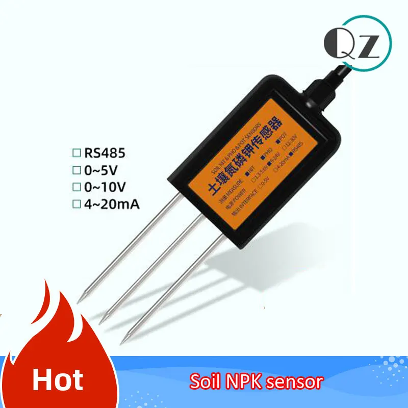 RS485 soil NPK sensor fertility soil fertilizer nutrient organic matter detector soil PH ...