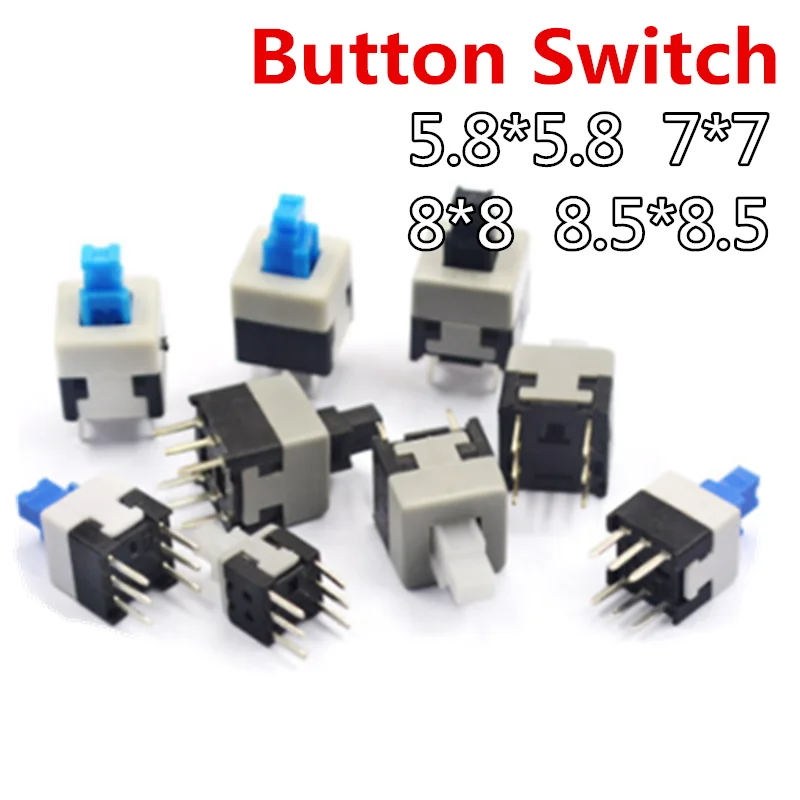 10pcs/lot 5.8*5.8 7*7 8*8 8.5*8.5MM Button switch Push Tactile Switch ...