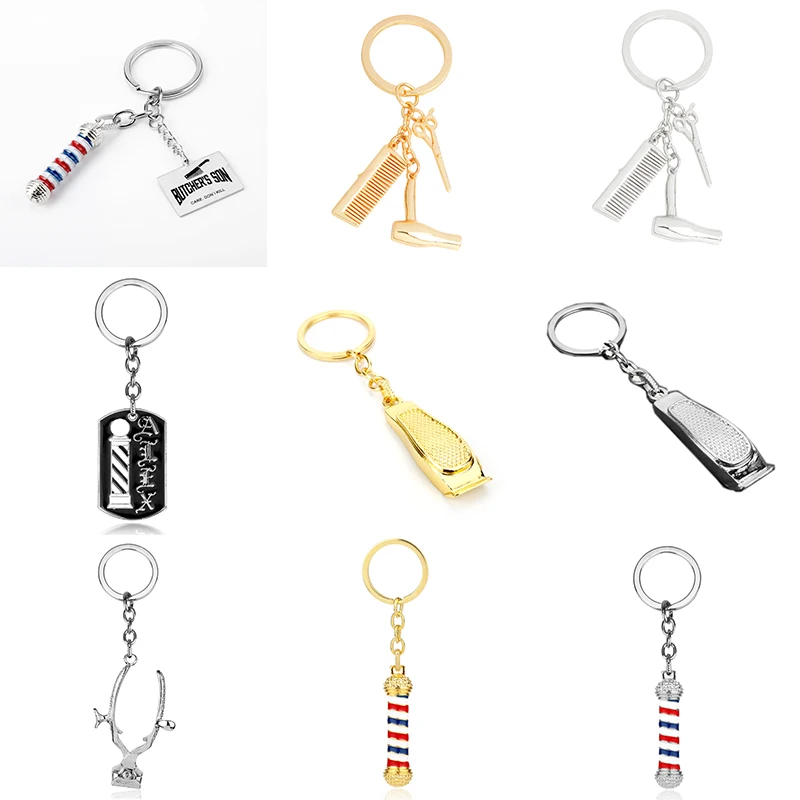 Metal Hairdress Tools Keychain | Keychain Keys Barber | Keychain Barber ...