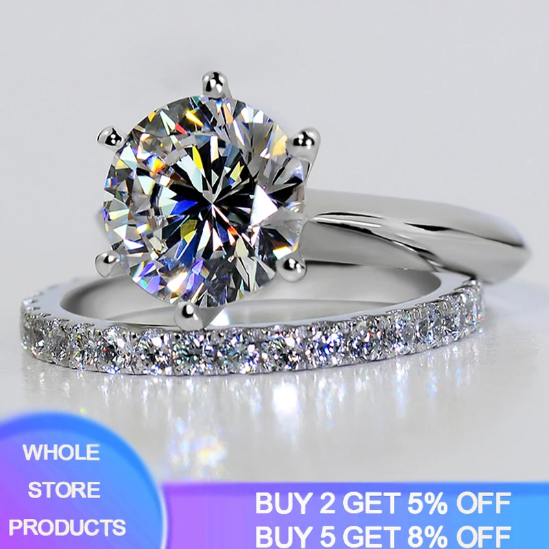 Amazing! Luxury 1.5 Ct Lab Diamond Weeding Rings Set Solid 925 Silver ...