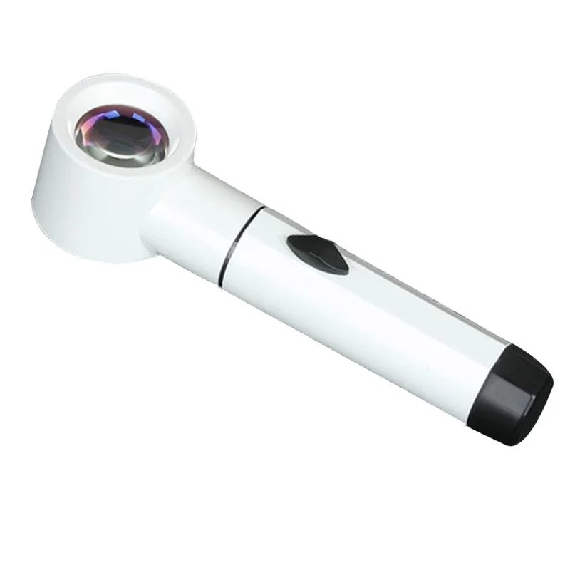 6x 50mm Circular Tube shaped Illuminated Handle Magnifier Loupe Helping ...