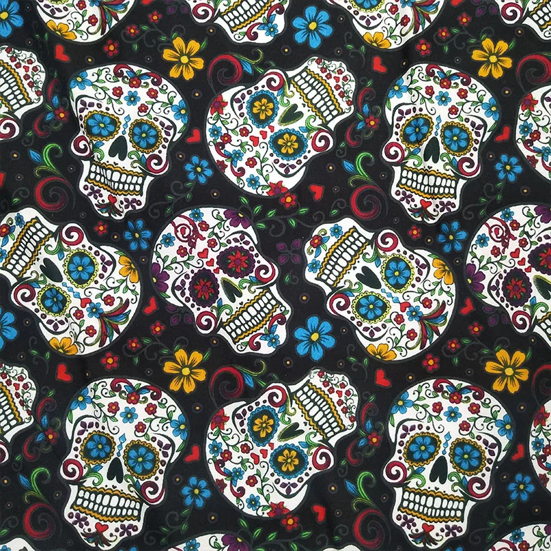 Printed Fabrics | Skull Fabrics | Clothes Dress - Fabric 100%cotton ...