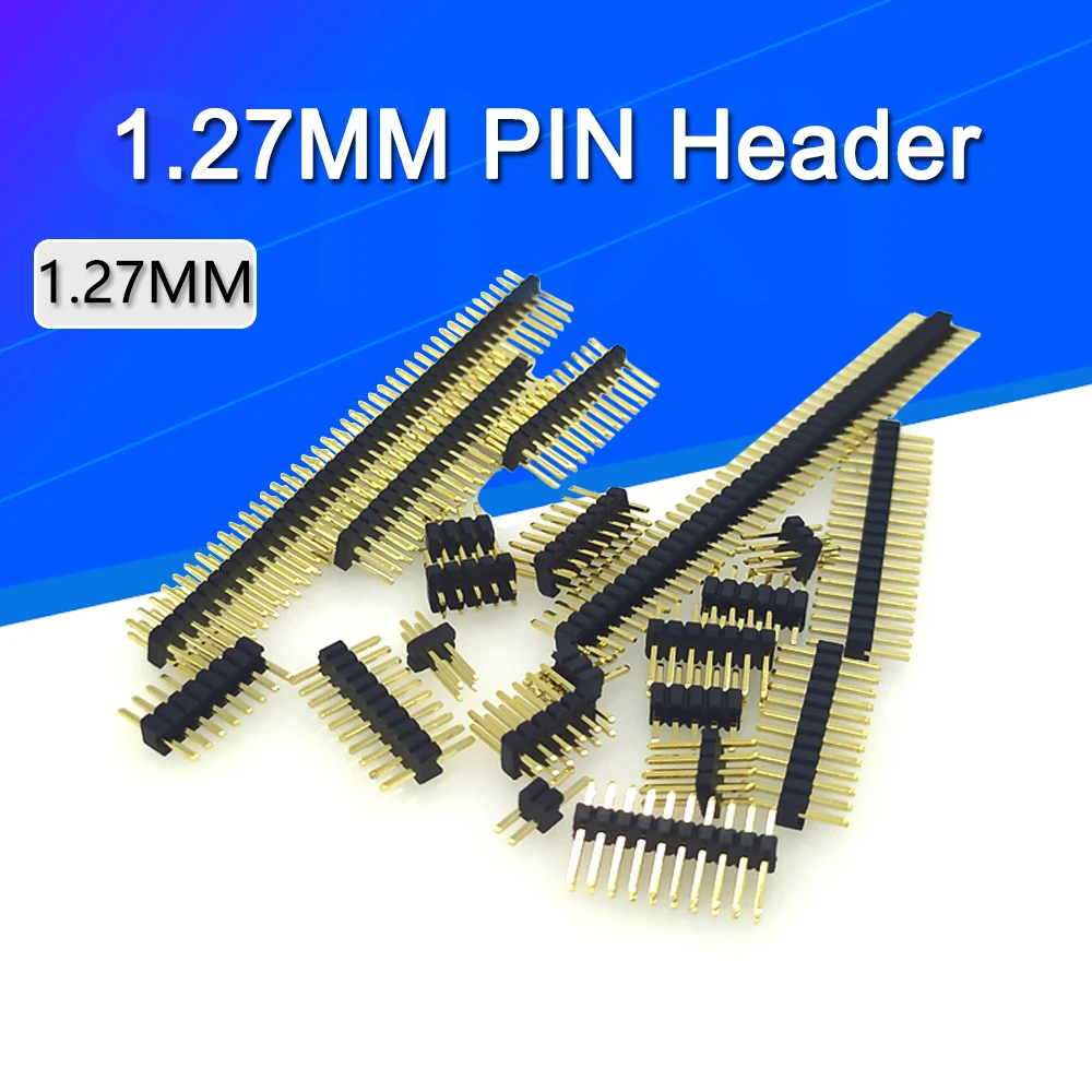 10PCS 1.27mm Pin Header 1.27 Double Row Male 1/2~40P Breakaway PCB Board Connector Strip ...