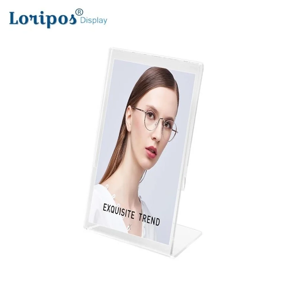 L shaped Table Display Card Acrylic Vertical Horizontal Transparent ...