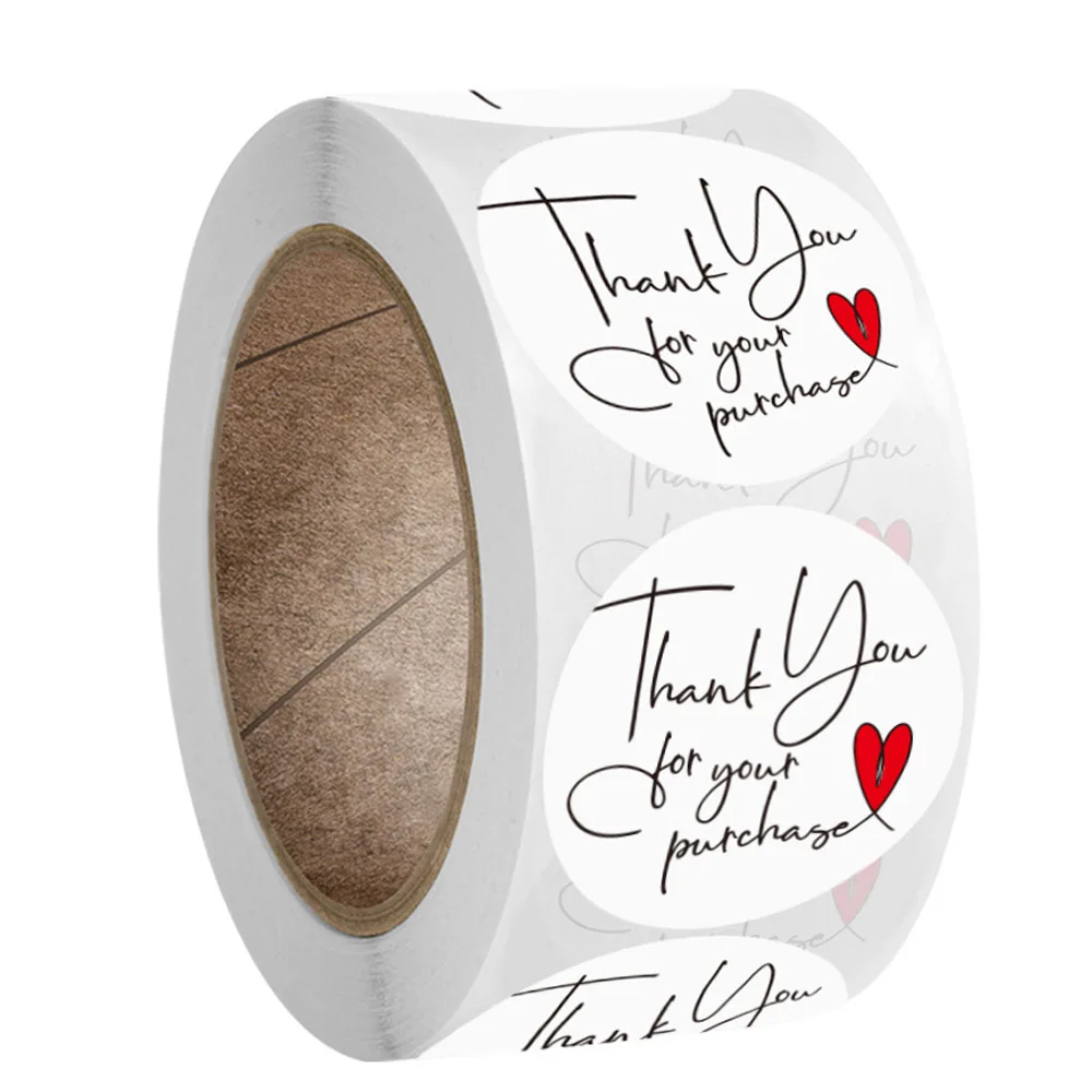 NEW-100-500pcs-Round-Natural-Paper-Thank-You-Sticker-seal-labes-Hand ...