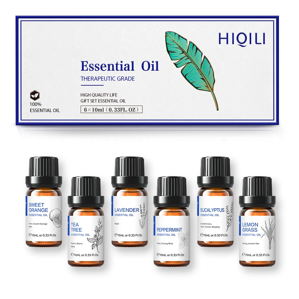 Hiqili Essential Oils Top 6 Gift Set,100% Pure Natural For Aromatherapy ...