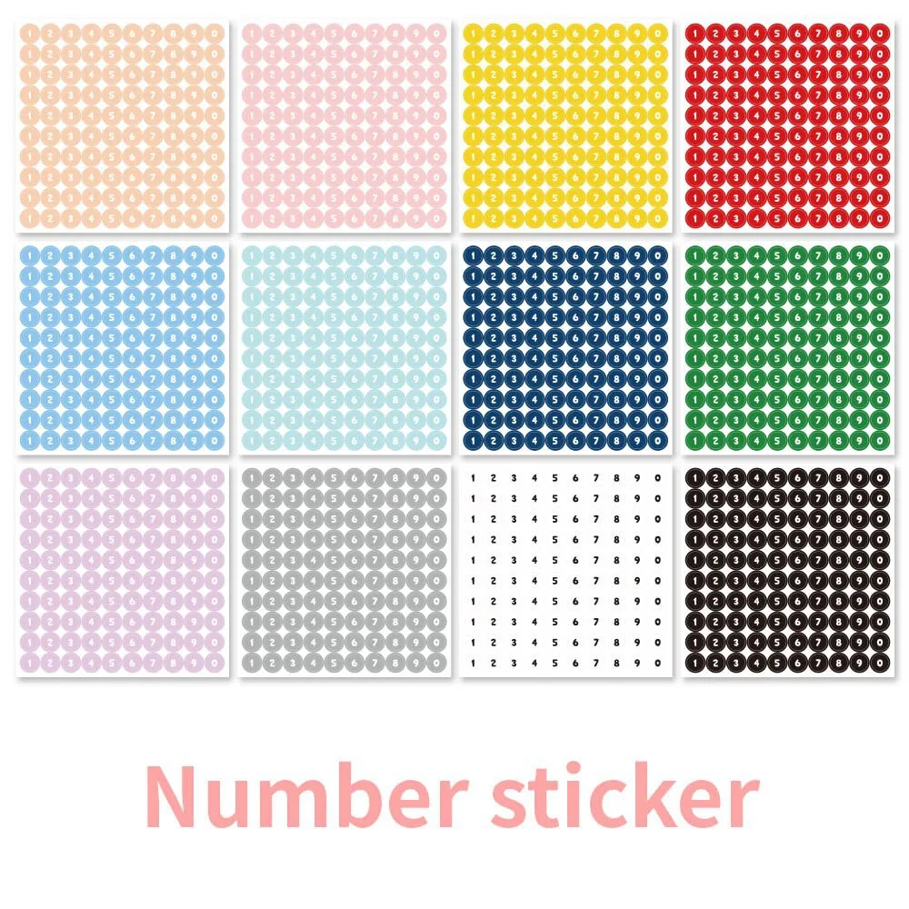 500Pcs-5-Sheets-1CM-Size-Cute-Round-Colorful-Numbers-Sticker-Notebook ...