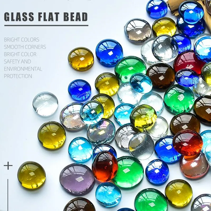 100g Clear Round Glass Gems Mosaic Tiles Flat Beads for Arts Craft ...