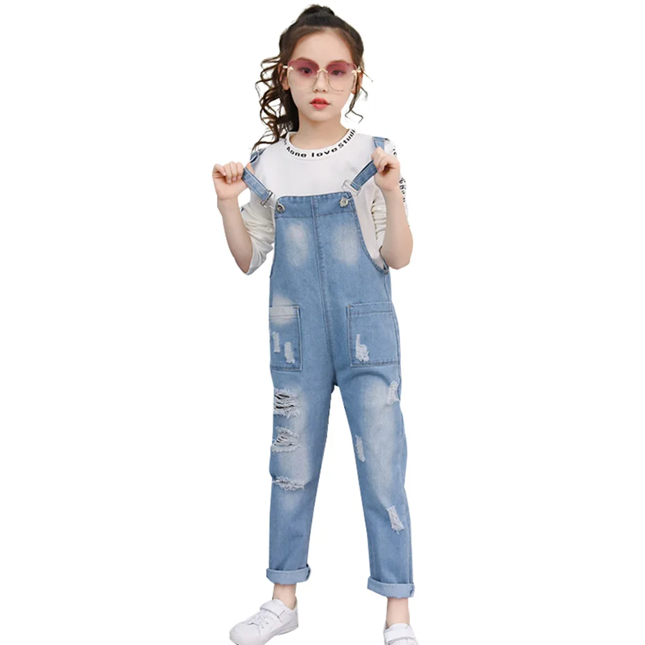 Girls Denim Overalls Jeans Cotton Soft Pant Girl Clothes Spring ...