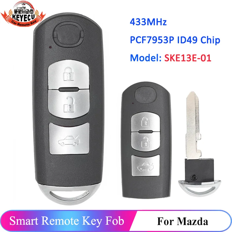 KEYECU SKE13E 01 for Mazda 3 6 Mazda3 Mazda6 2012 2013 2014 2015 433MHz ...