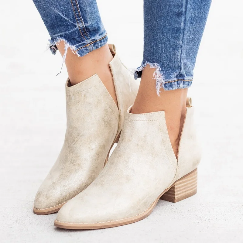 Nuevas botas de moda para mujer botas casuales con hebilla en Punta ...