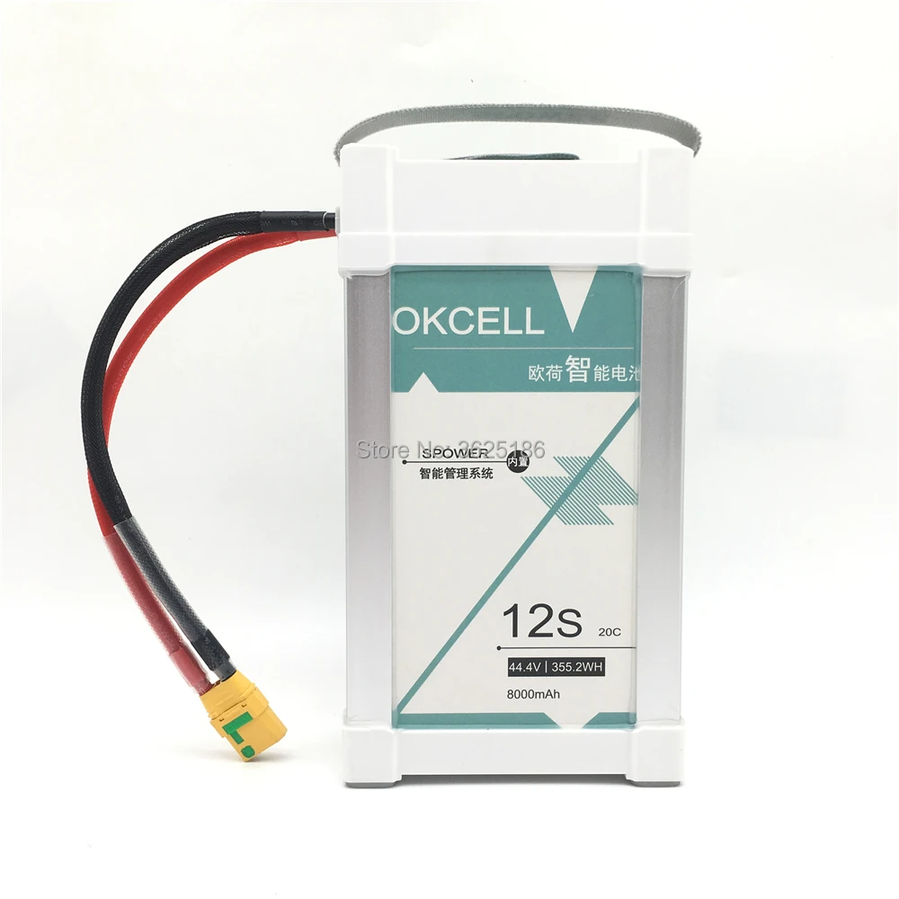 1PCS OKCELL 8000mAh 44.4V 12S LiPO Battery Burst 20C for EFT G06 UAV ...