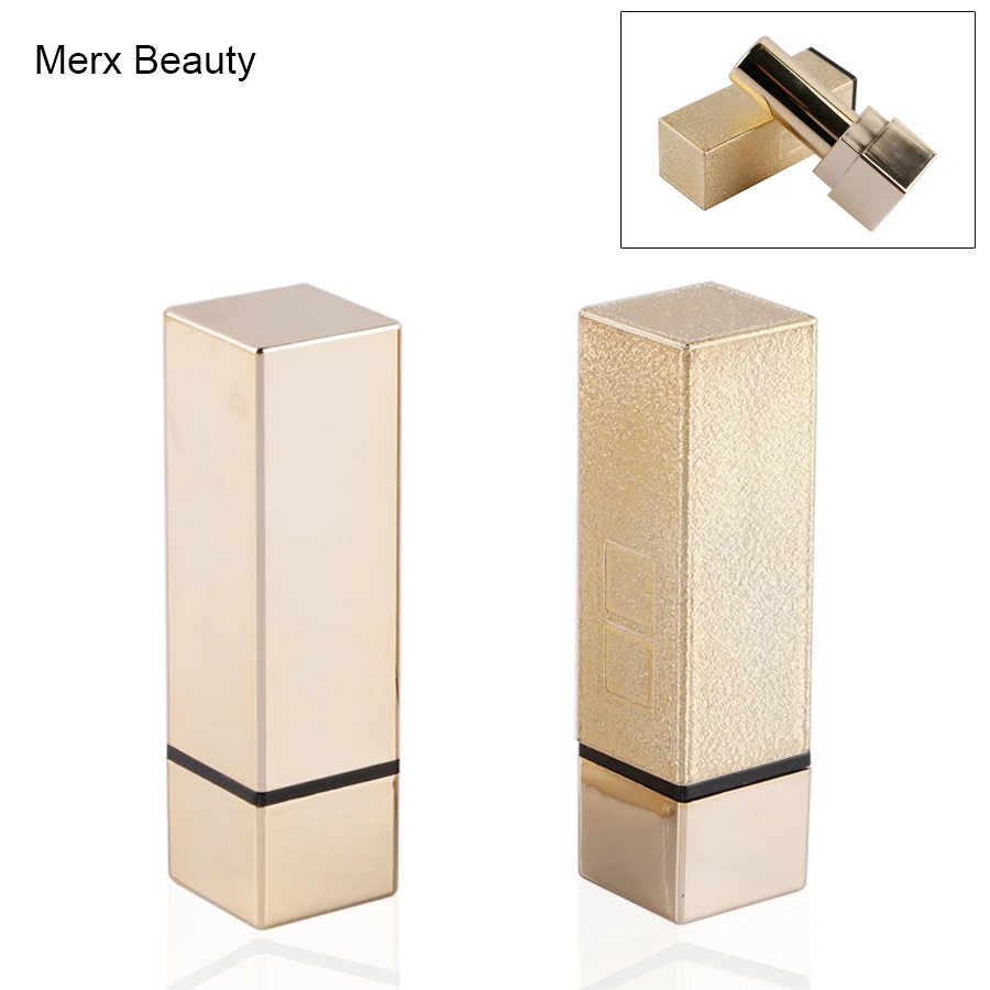 50PCS 4G Empty Luxury Gold Lipstick Tube Square Plastic Lip Balm Tube ...