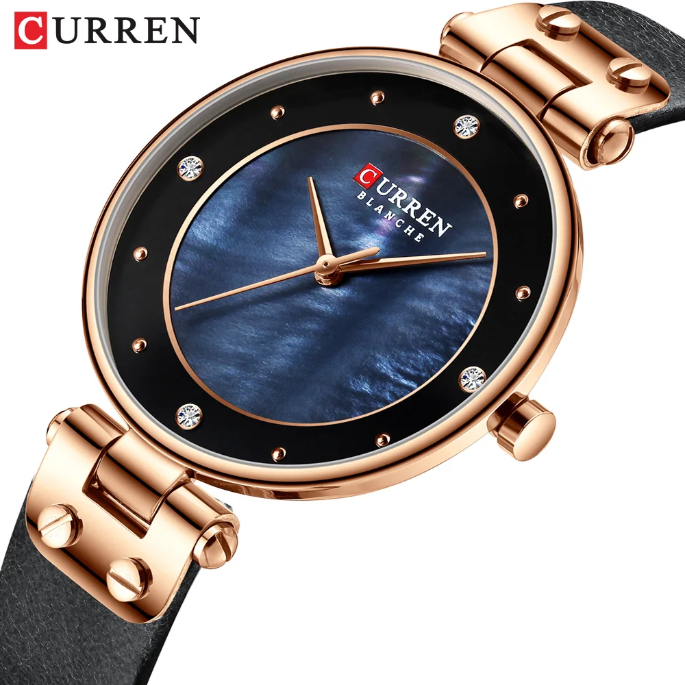 CURREN Reloj de moda informal para mujer, relojes de cuarzo de acero ...