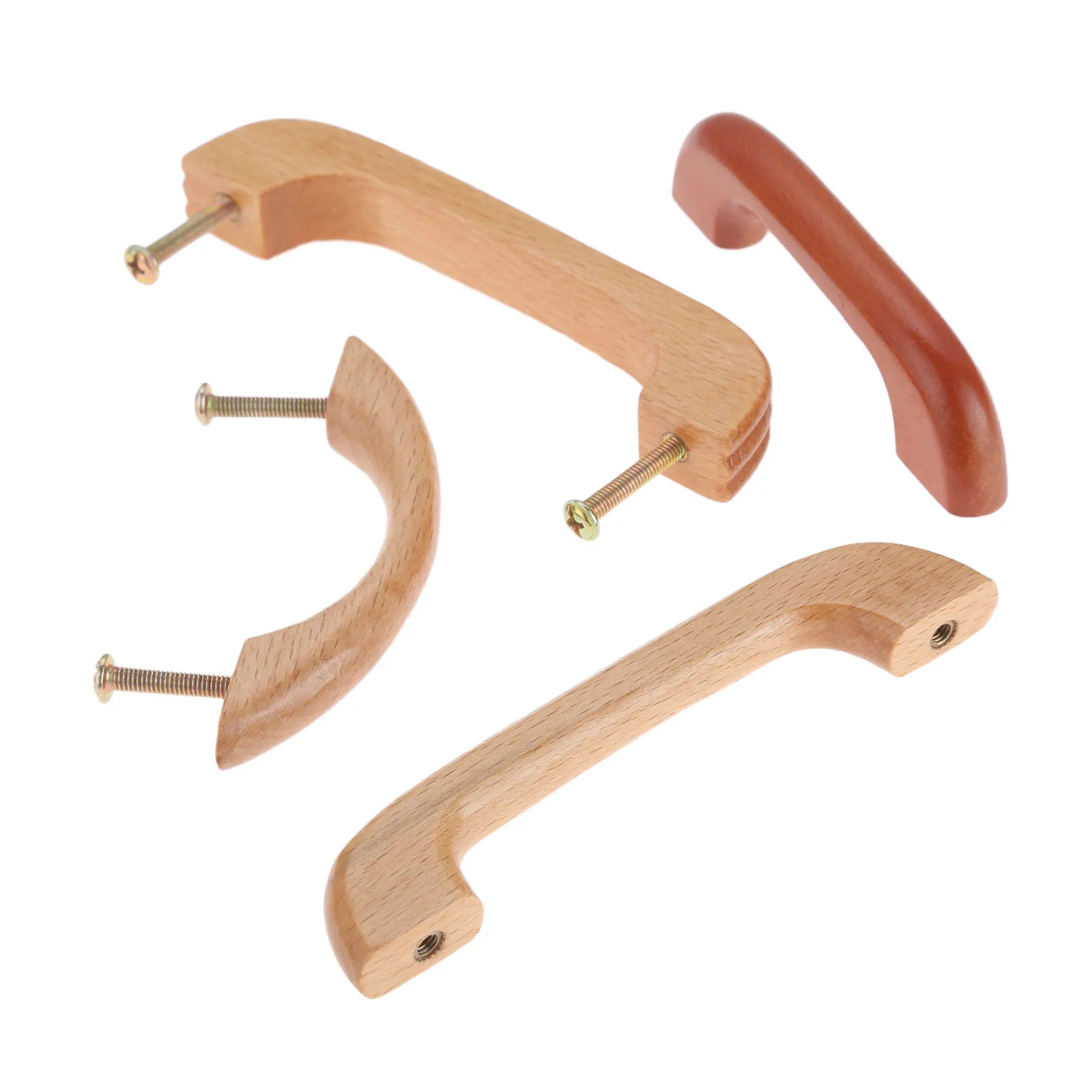 Quincaillerie meuble,Poignée en bois avec vis,poignée de porte de ...