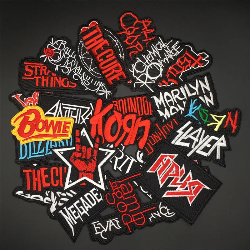 25PCS-Lot-Rock-Band-Patches-for-Clothing-Embroidery-Stripes-Iron-on ...