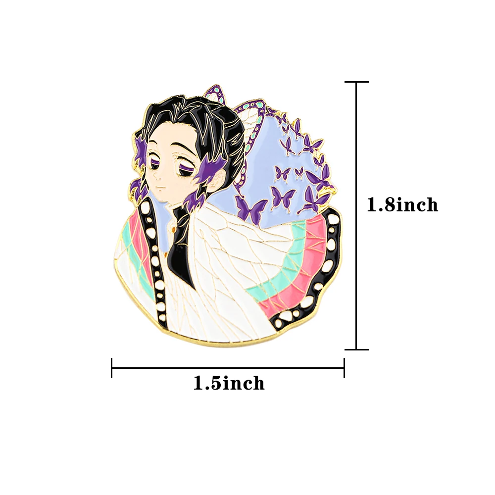 Dz1876 Demon Slayer Japanese Anime Icons Enamel Pins