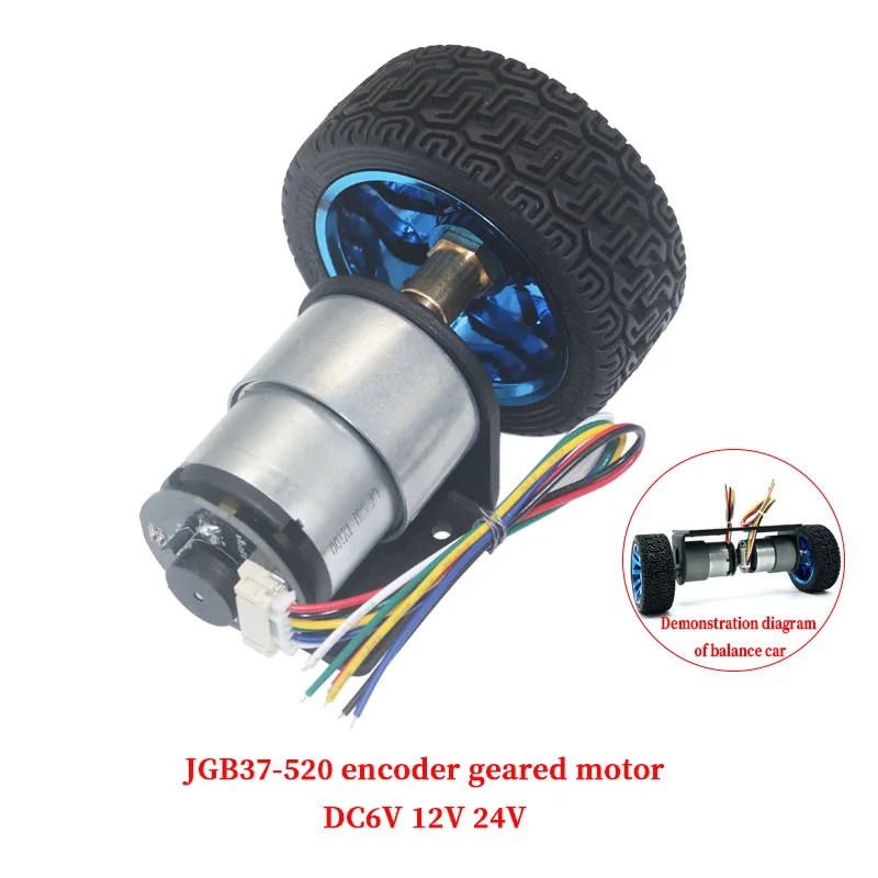 JGB37-520 encoder motor Smart car motor DC 6V 12V 24V small motor car ...