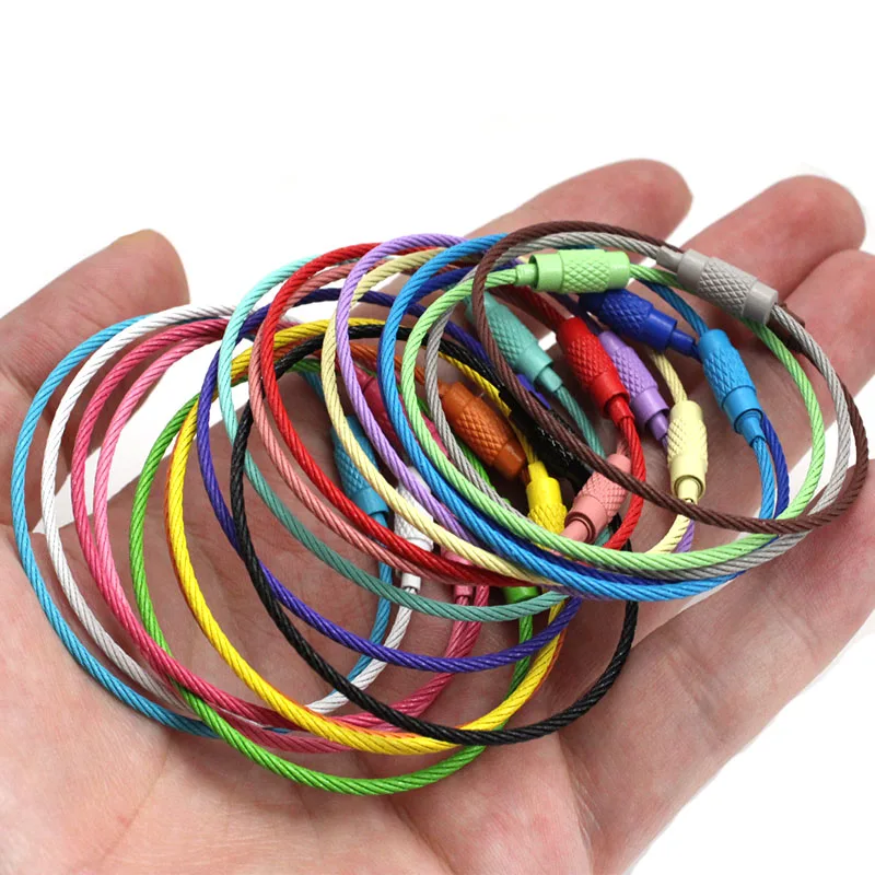 10-20pcs-lot-Stainless-Steel-Wire-Keychain-Ring-Key-Keyring-Circle-Rope ...