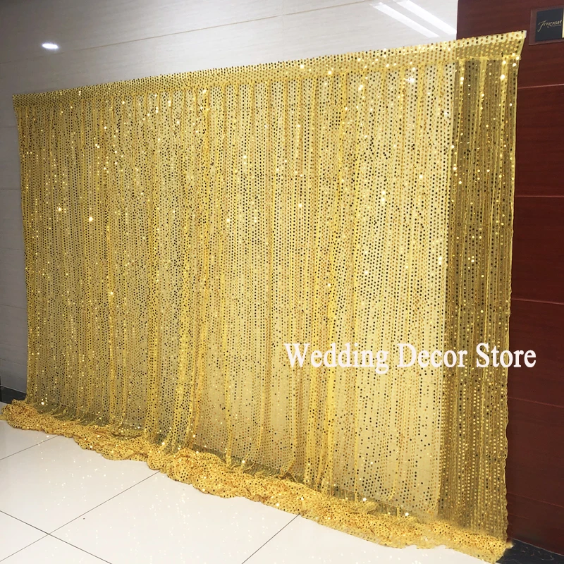 10×10FT Gold Sequin Backdrop Curtain Panel Photography Backdrop Glitter ...