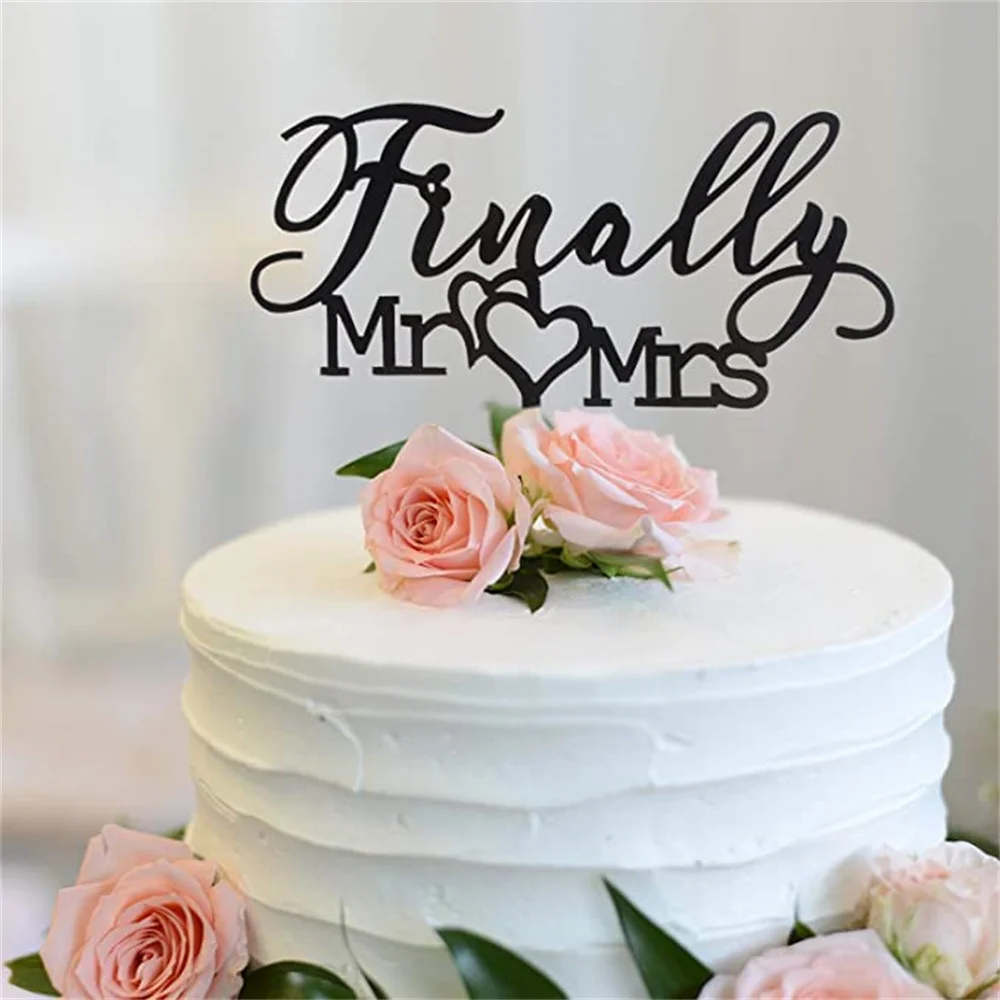 Rustic Heart Wedding Cake Toppers