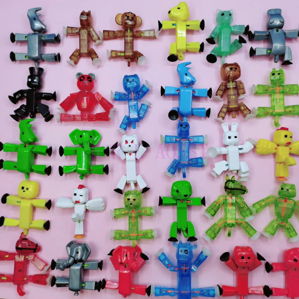 8cm Sticky Robot Action Toy Figures with Sucker Deformable Plastic ...