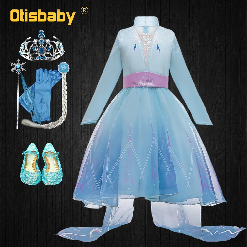 2-12y Snow Queen 2 Girls Elsa Dress New Year Halloween Elsa Costume ...