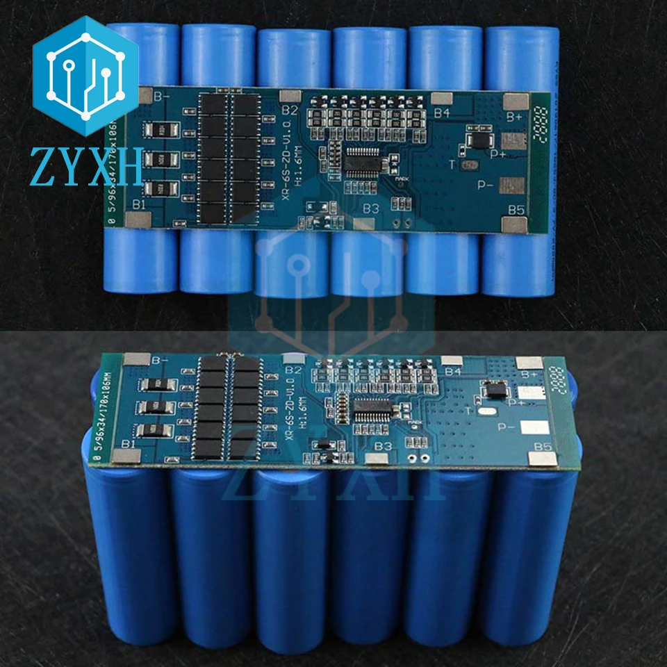 Balanced 6S BMS 10A 20A 30A 22.2V Li-ion Lithium 18650 Charge Board